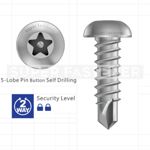 5-Lobe Pin Button Self Drilling - Tamperproof Security Fasteners ...